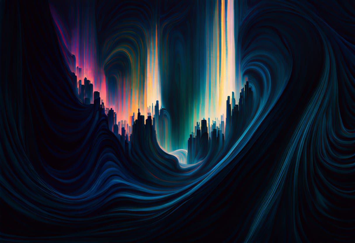 Surreal Quantum Energy Flow in Soft Watercolor Hue... - AI Art