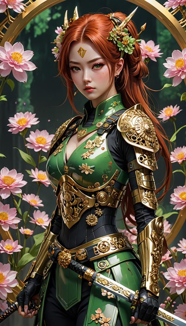 Award winning professional photograph, Assassin, Kawaii, Body armour ...