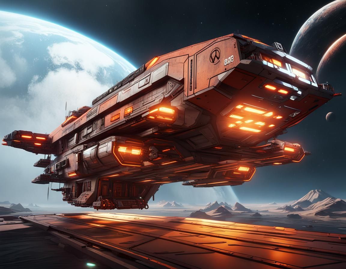 Borderlands. Atlas battleship landing on moon. - AI Generated Artwork ...