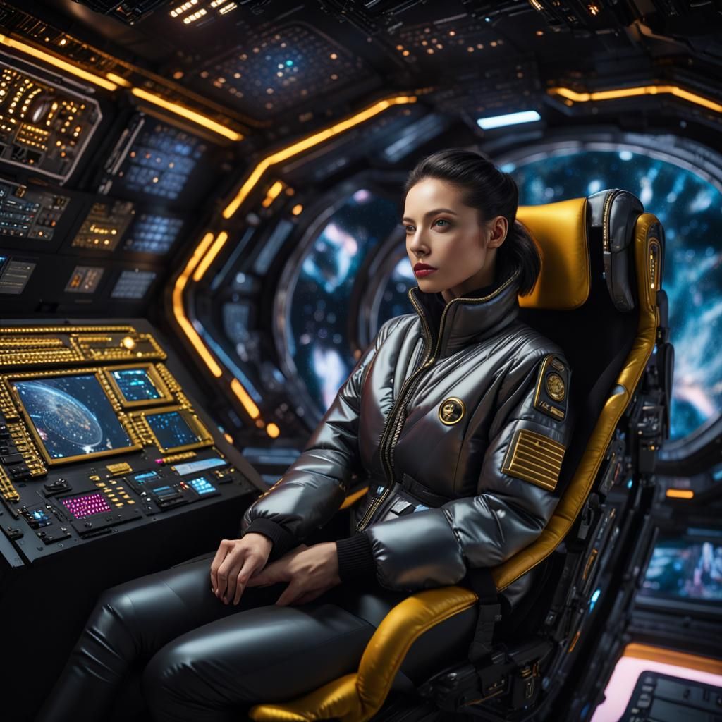 Spaceship commander in chair - AI Generated Artwork - NightCafe Creator