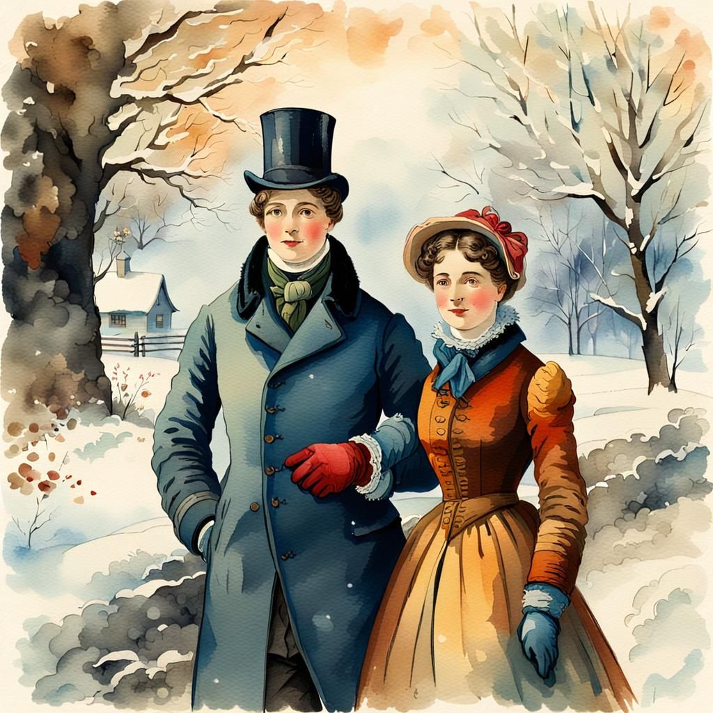 Lovely 1800´s couple portrait - AI Generated Artwork - NightCafe Creator