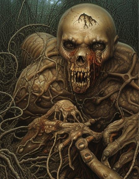 Zombie digging out of the ground - AI Generated Artwork - NightCafe Creator