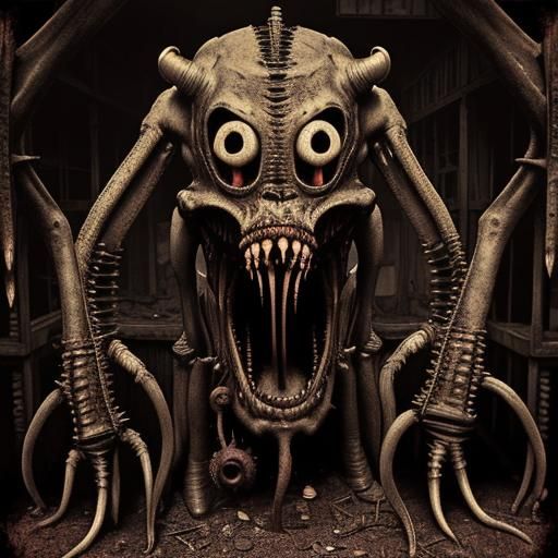 Genuine 1900s photograph of vicious undead monsters crudely stitched ...