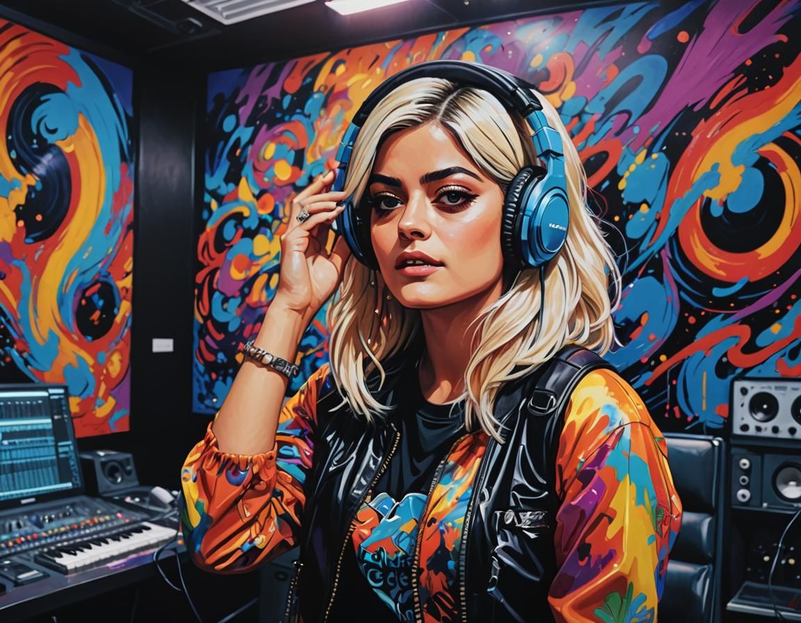 Bebe Rexha Making Music - AI Generated Artwork - NightCafe Creator