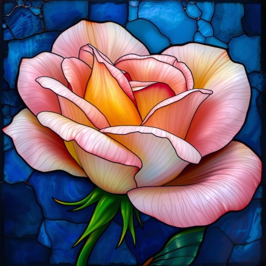 glass stain art of a rose - Surreal Glass Stain Art of a Lus...