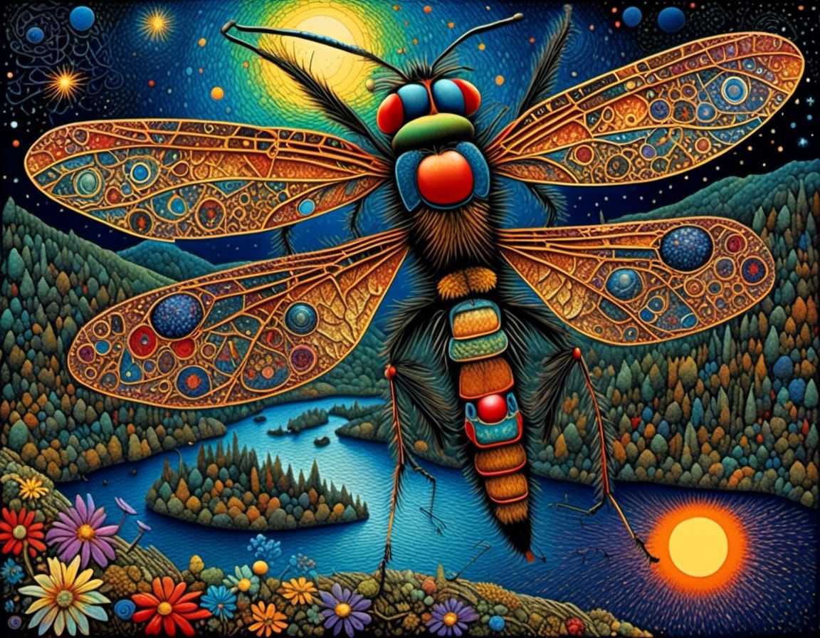 Robber Fly (Abstract) - AI Generated Artwork - NightCafe Creator