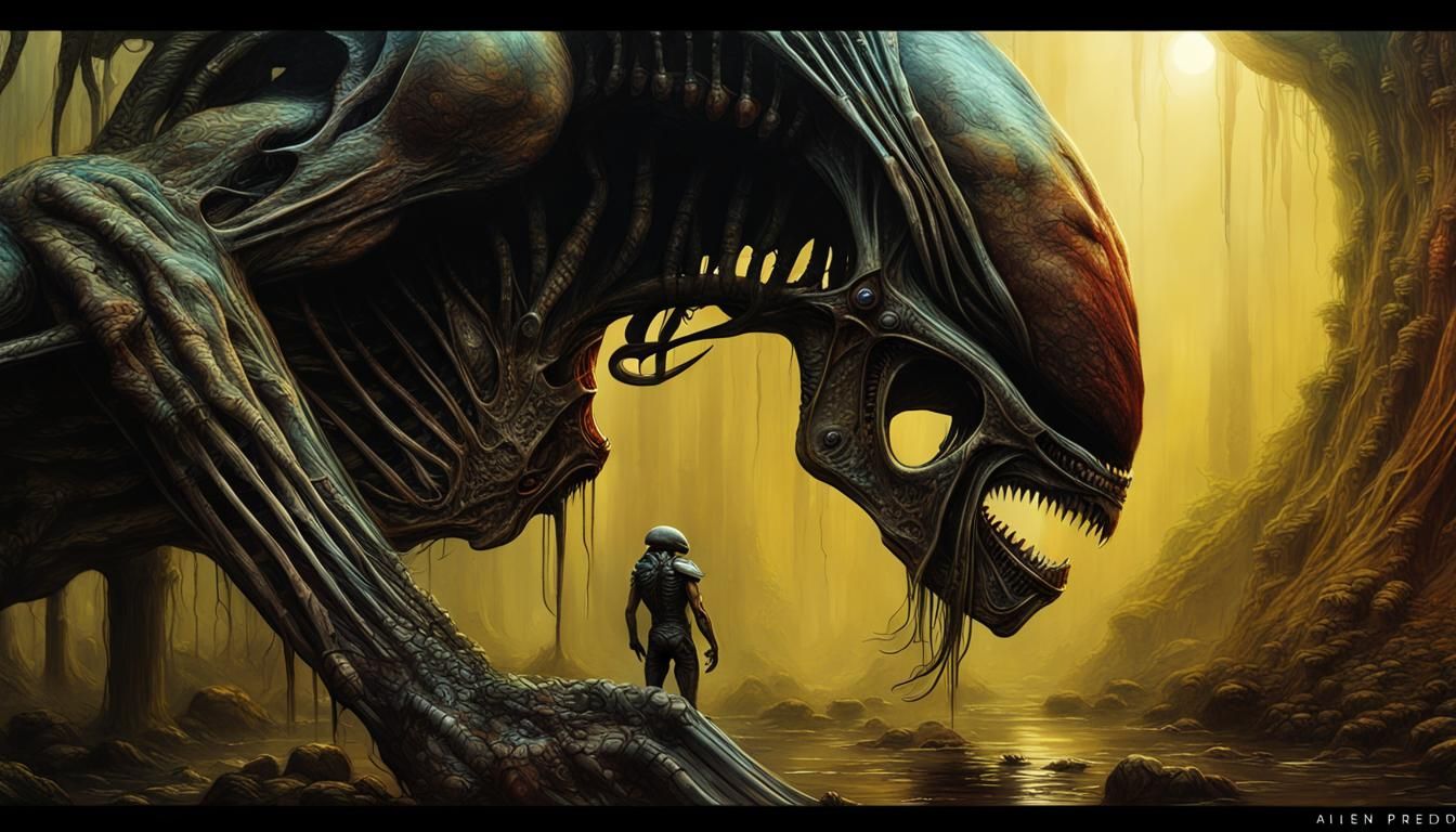 Alien vs predator - AI Generated Artwork - NightCafe Creator