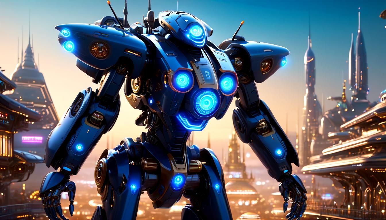 Blue Robot - AI Generated Artwork - NightCafe Creator