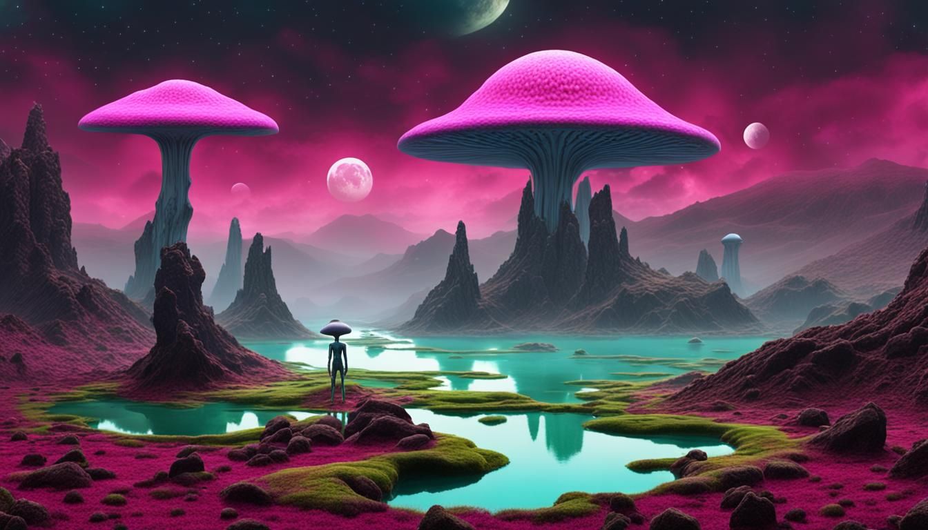 strange gray alien Zeta Reticulan, no ears, standing on Strange alien ...