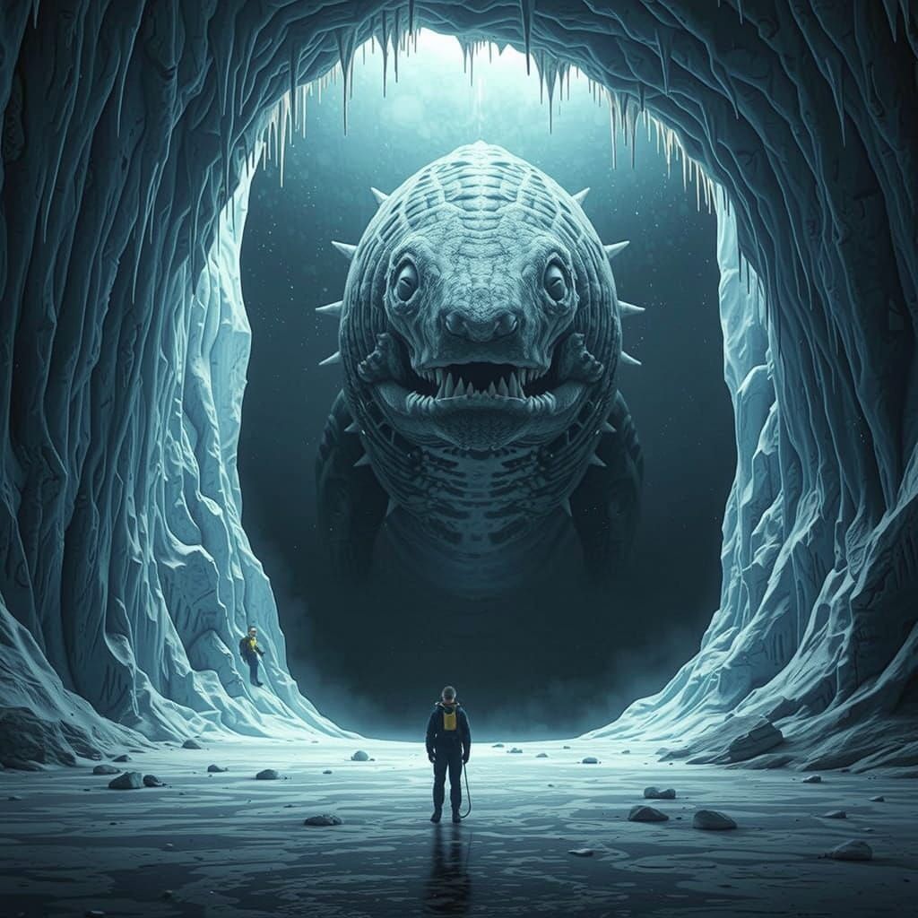 Ancient Sea Monster Awakens in the Arctic Abyss - AI Art