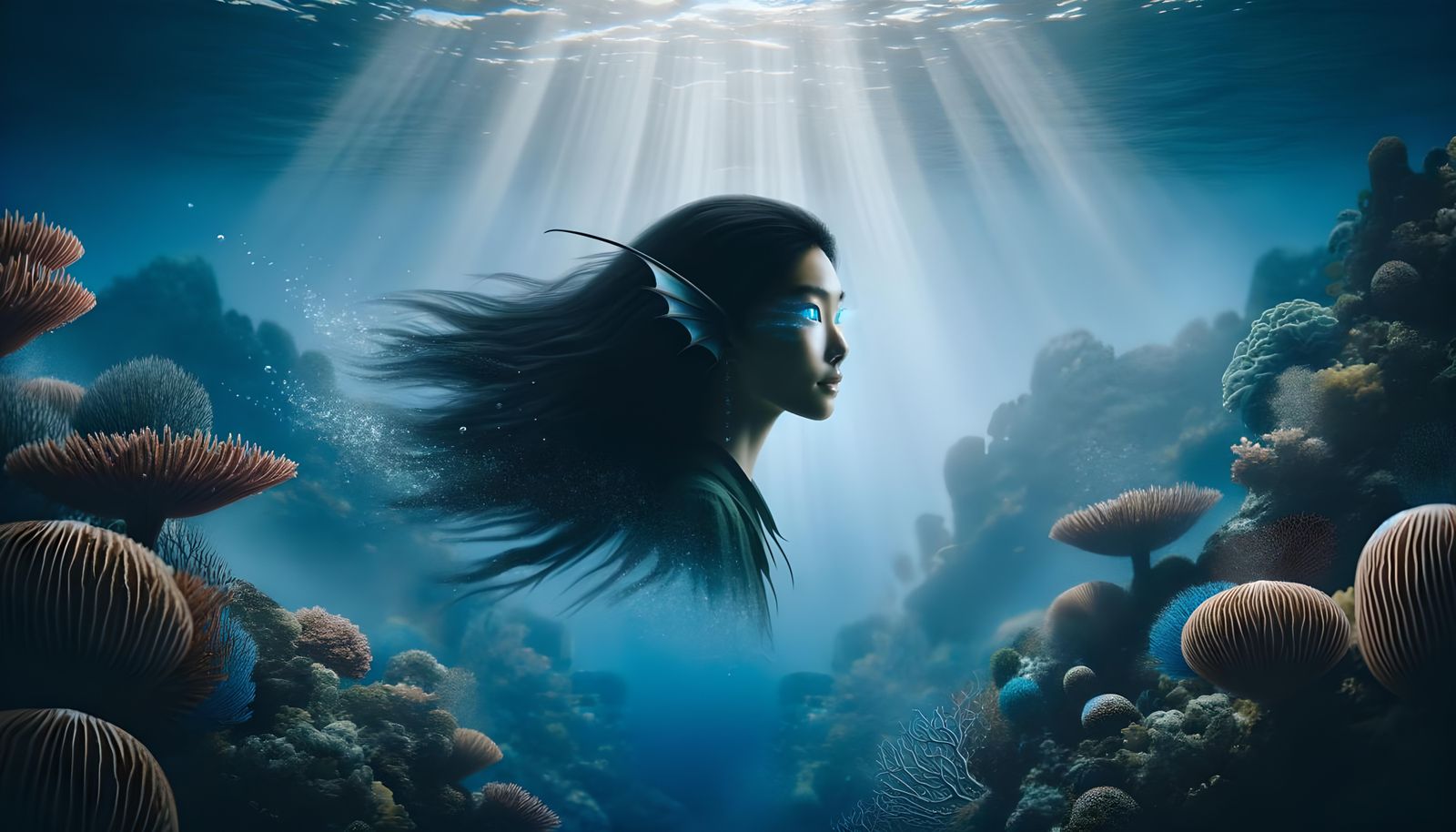 The ocean whispers of the Ningyo - AI Generated Artwork - NightCafe Creator