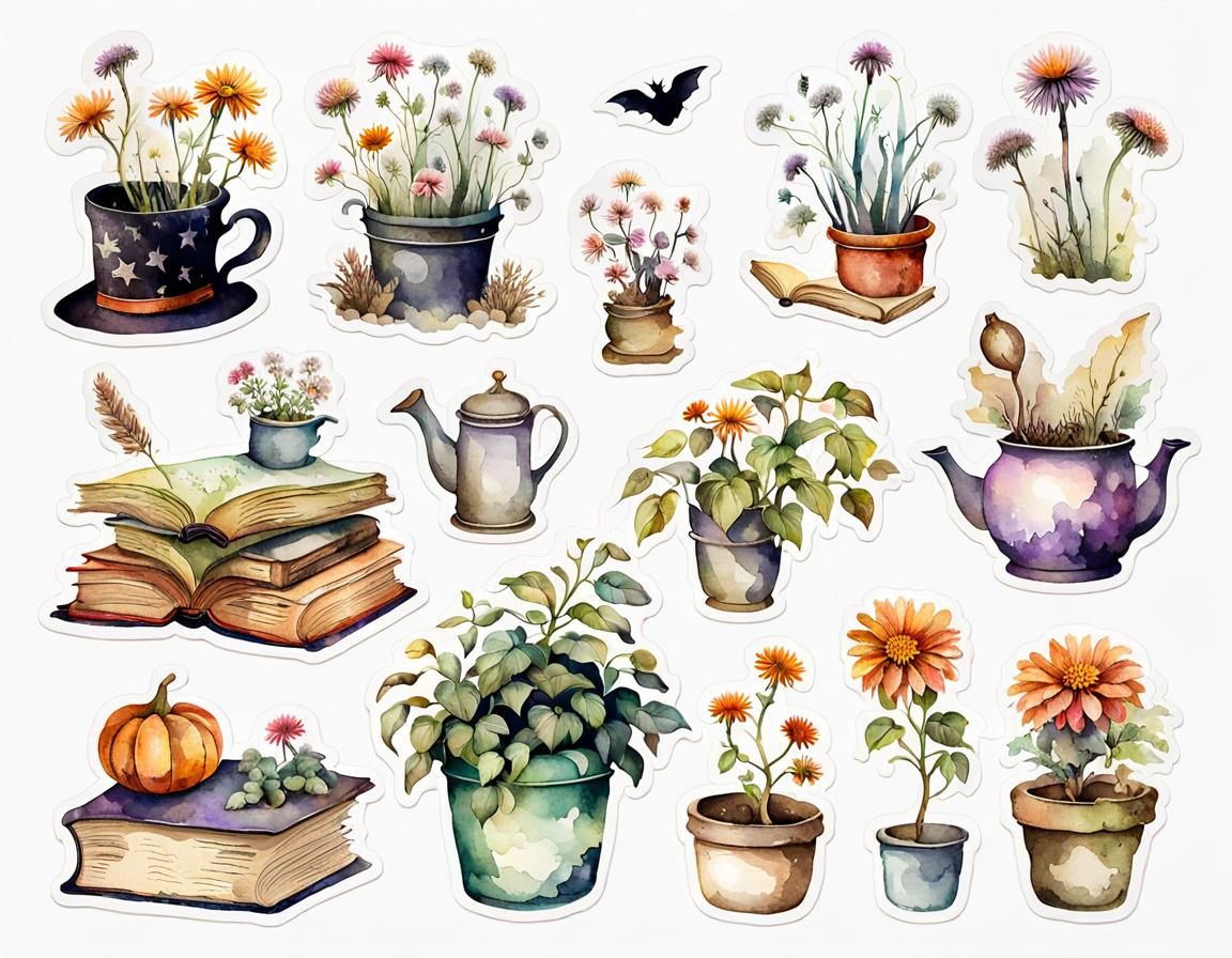 mixed media . stickers - AI Generated Artwork - NightCafe Creator