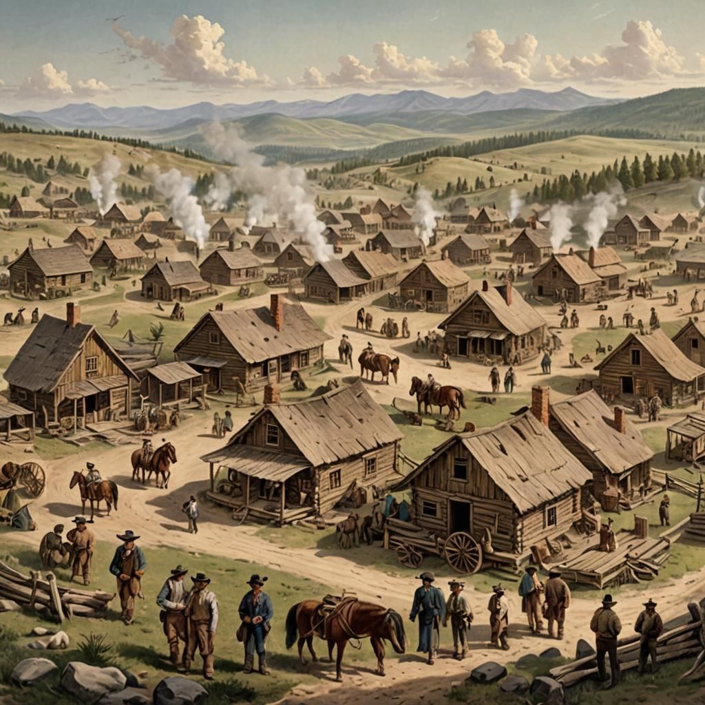 An American Frontier village in 1850 - AI Generated Artwork - NightCafe ...
