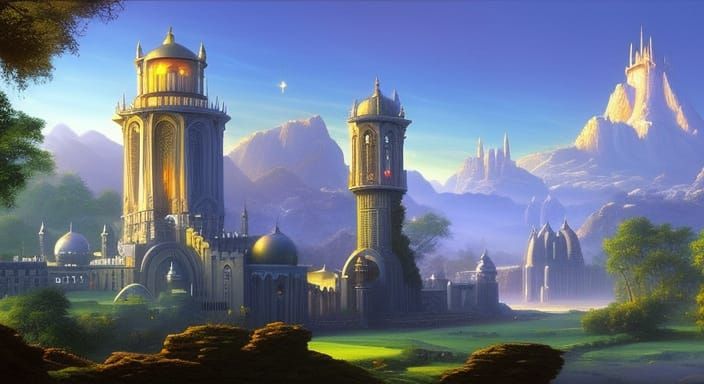 Fantasy outpost - AI Generated Artwork - NightCafe Creator