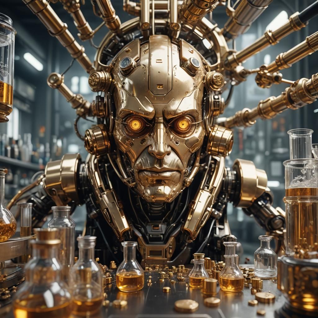 Mad Robot Scientist - AI Generated Artwork - NightCafe Creator