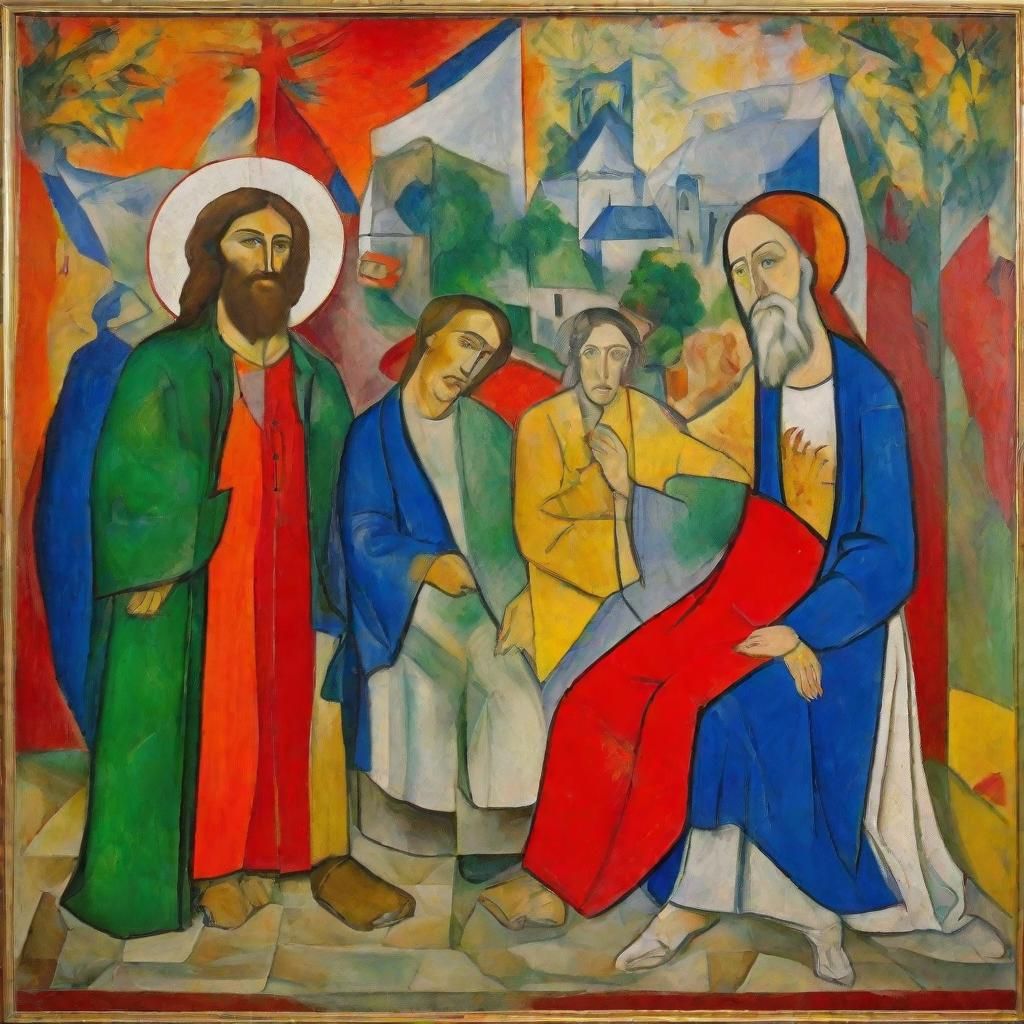 Lenin meet Jesus in Year 2042 Time clashes by Natalia Goncharova and ...