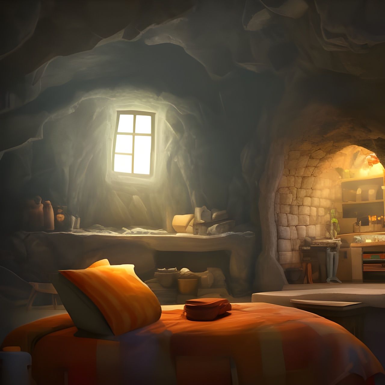 Cozy cave home : r/nightcafe