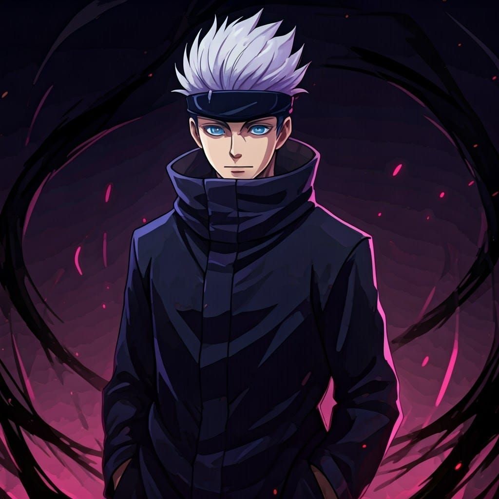 Dark Jujutsu Sorcerer: Gojo Satoru in Haunting, Hi... - AI Art