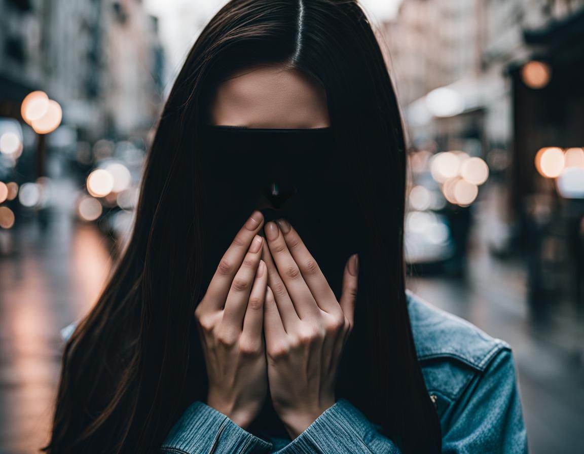 a girl with no face on a facebook page, showing her face, ad image ...