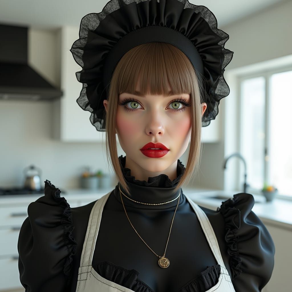 Black ruffle maid - Black ruffle maid