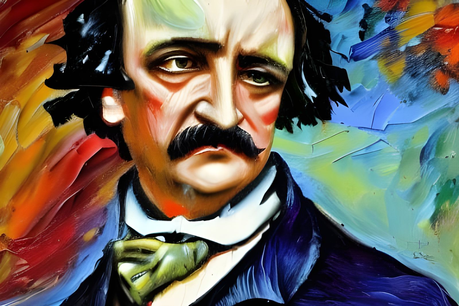 Edgar Allan Poe Looking Sad - AI Generated Artwork - NightCafe Creator