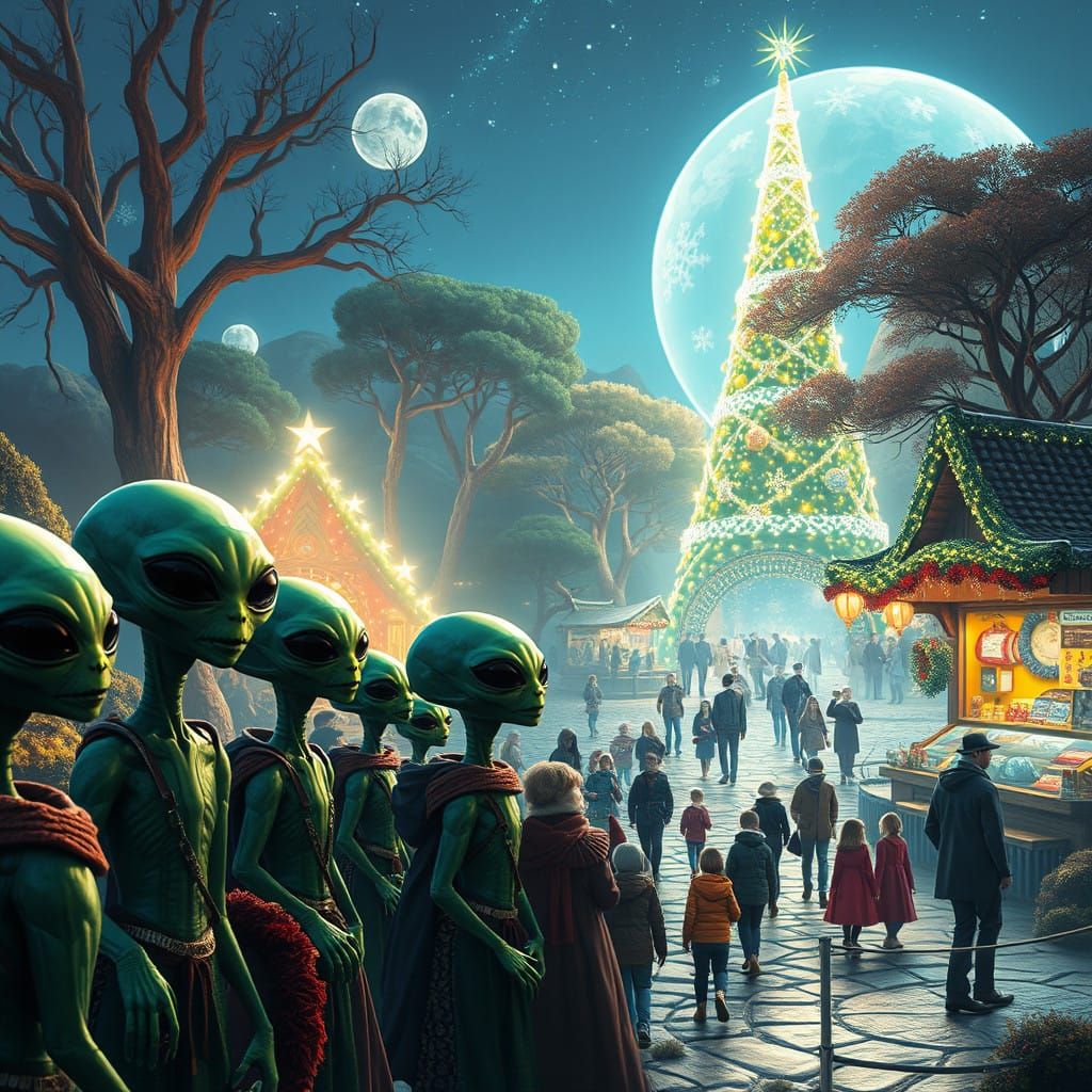 Generating an image of an alien planet zoo with a recreated human ...