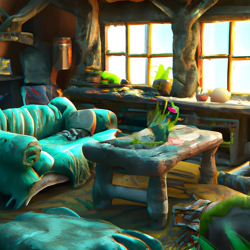 Shrek style furniture in a Shrek style house - AI Generated Artwork ...