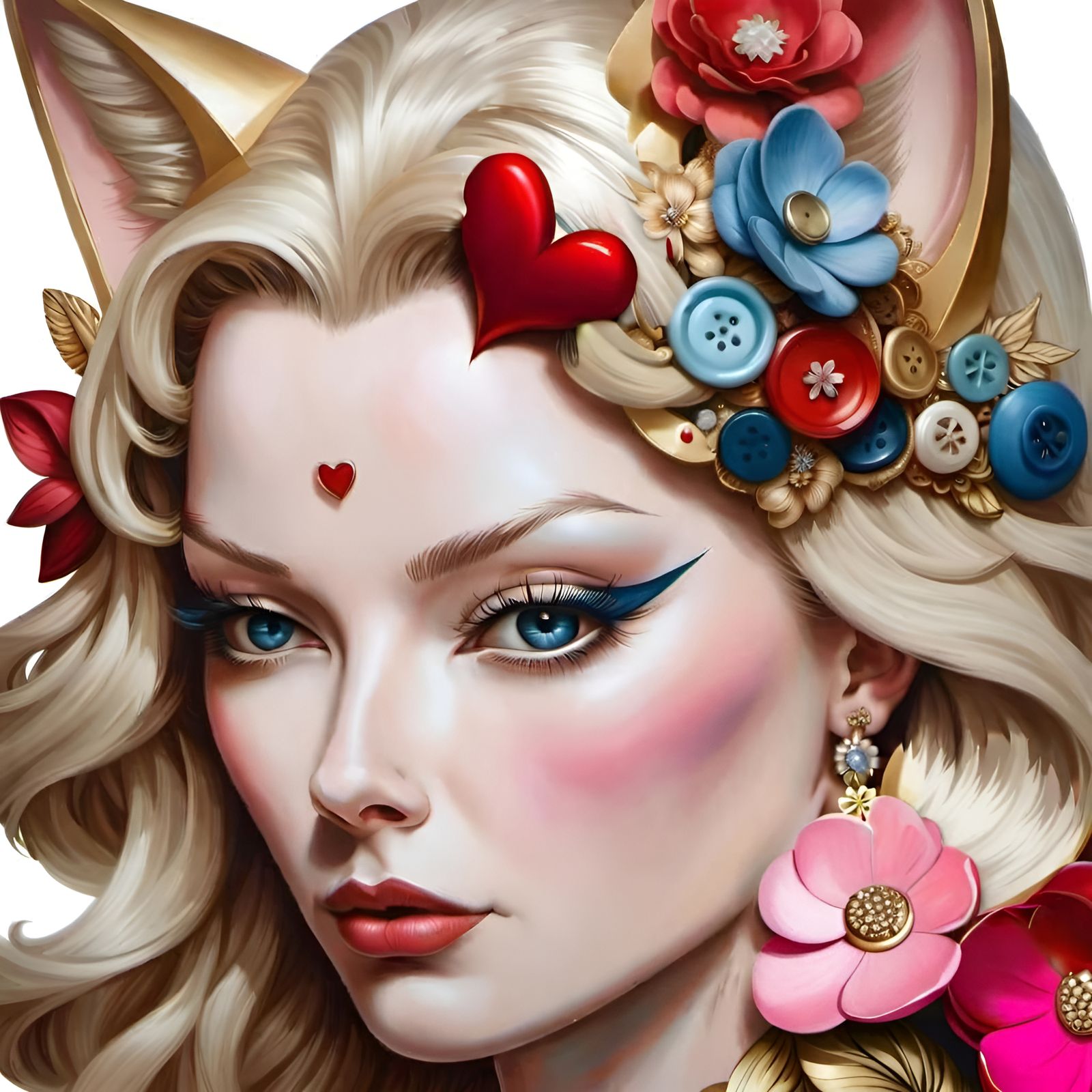 Kim Basinger with Cat Ears - AI Generated Artwork - NightCafe Creator
