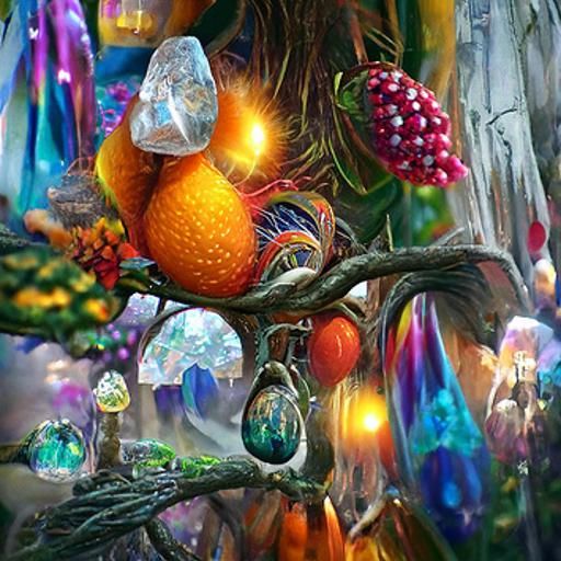 """A tree baring beautiful crystal fruits, crystal Fruit hanging from ...