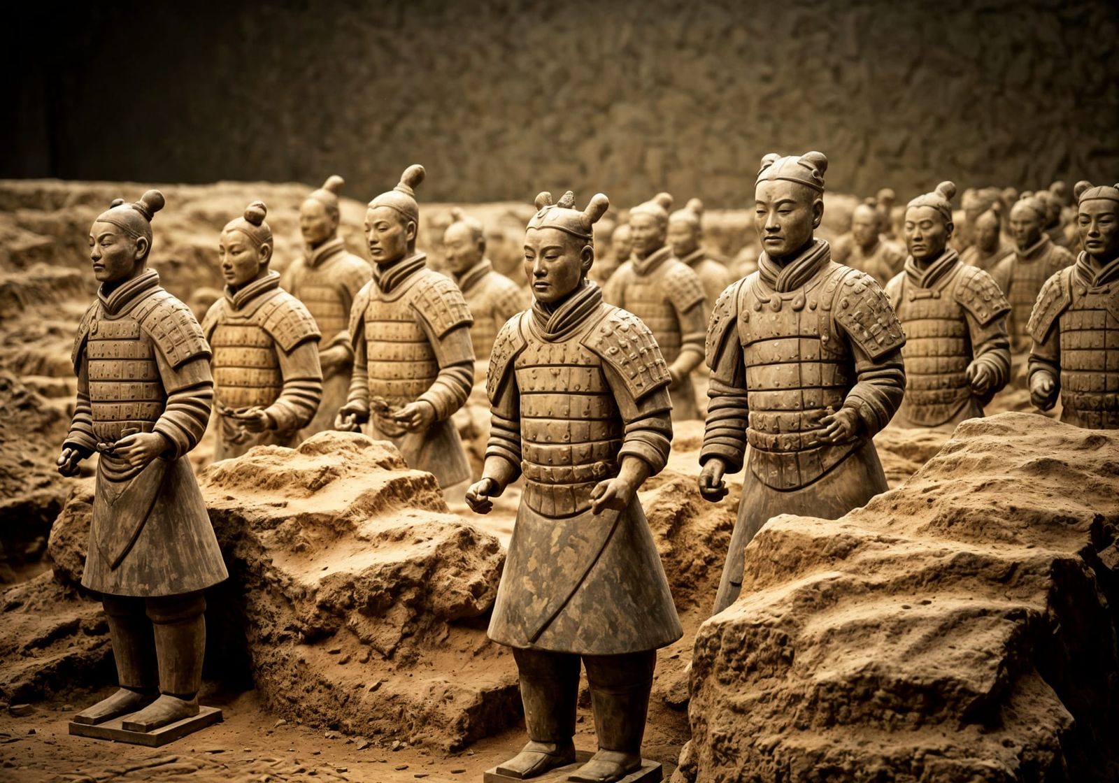 Soldiers from the famous Chinese terracotta Clay army