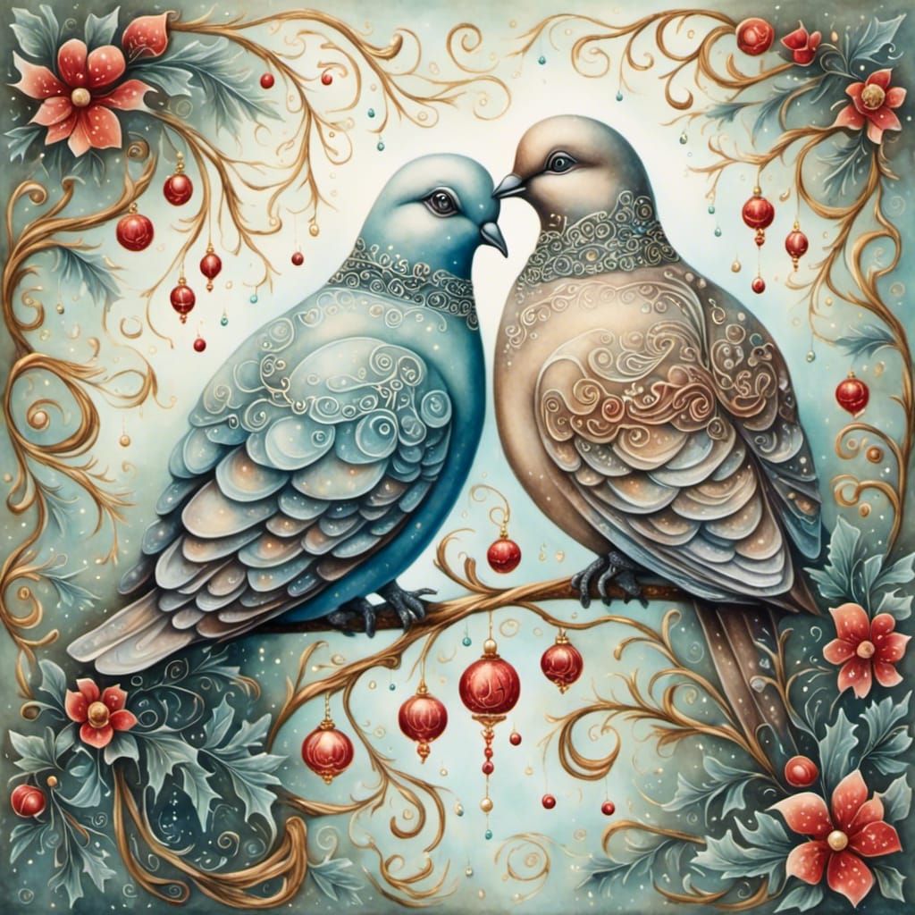 two turtle doves - AI Generated Artwork - NightCafe Creator