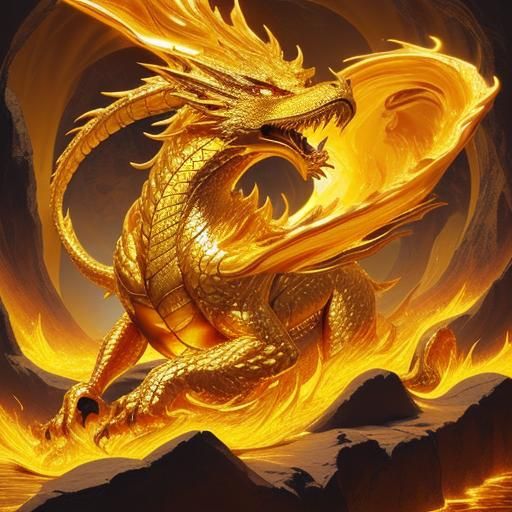 Gold Dragon - AI Generated Artwork - NightCafe Creator