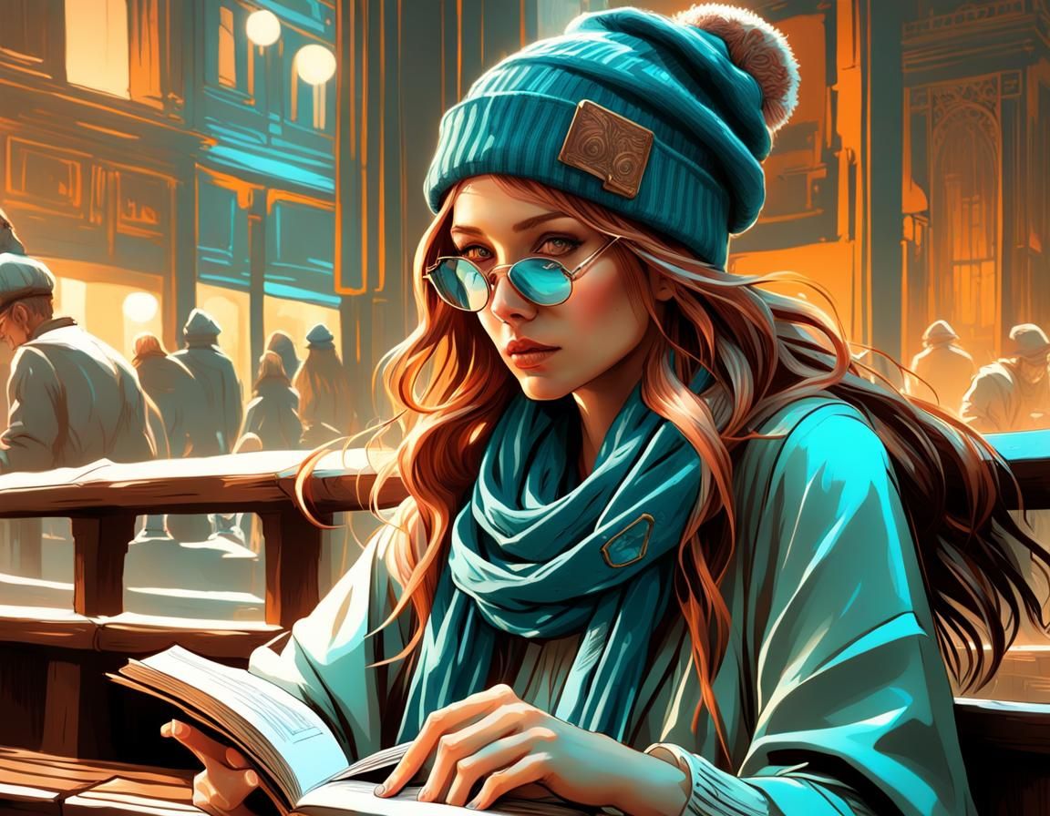 Book Reading Portrait - AI Generated Artwork - NightCafe Creator