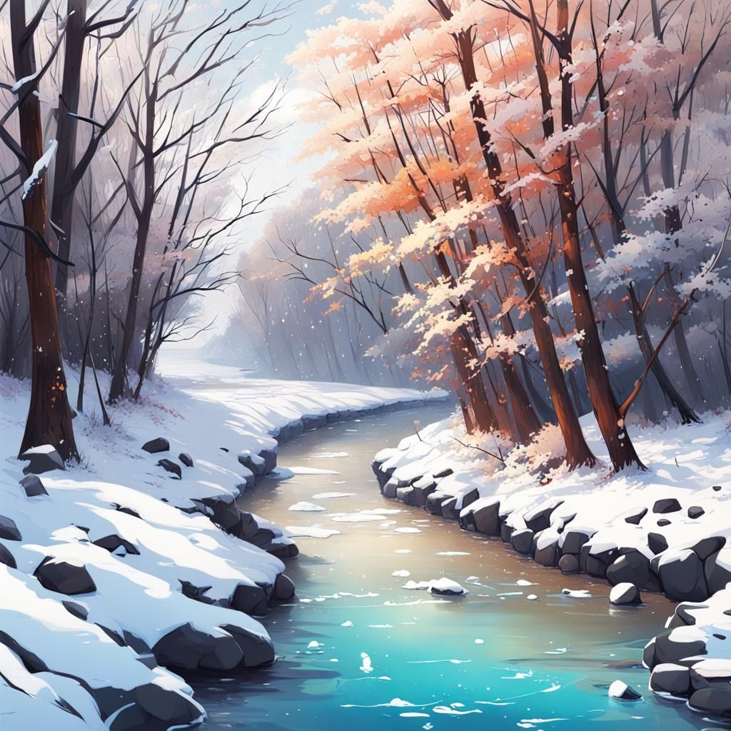 winter rivers - AI Generated Artwork - NightCafe Creator