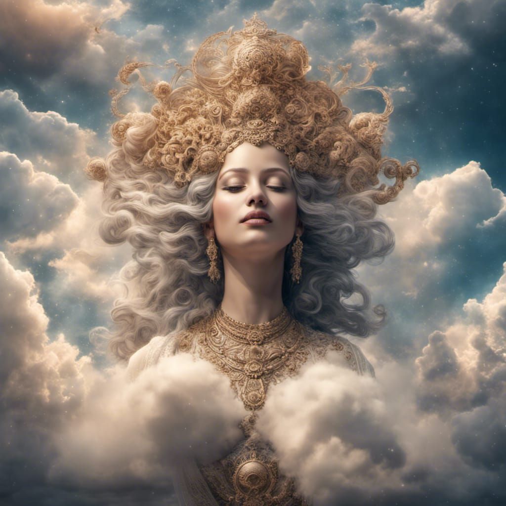 goddess in the clouds - AI Generated Artwork - NightCafe Creator