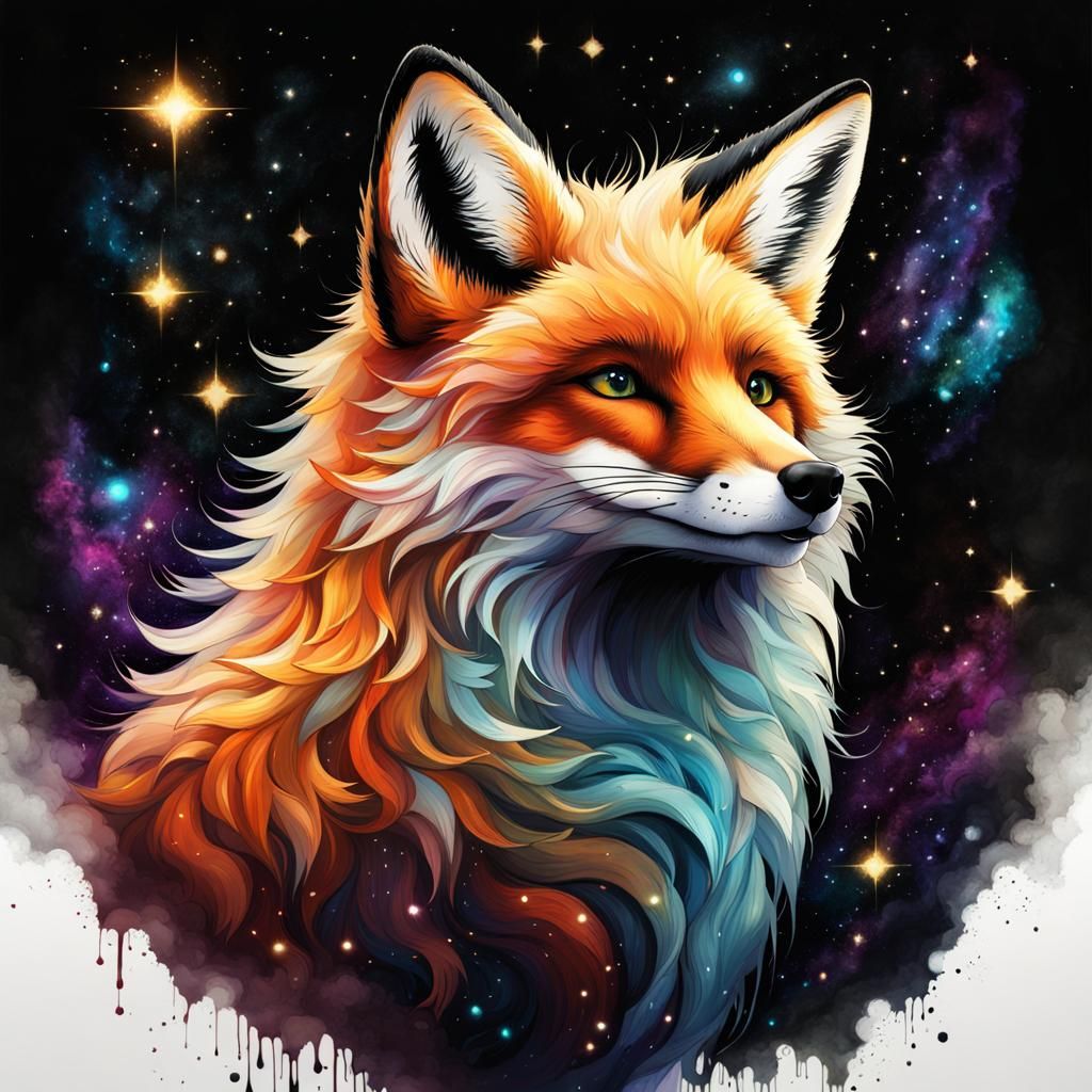 Smiling Cosmic Fox 3 - AI Generated Artwork - NightCafe Creator