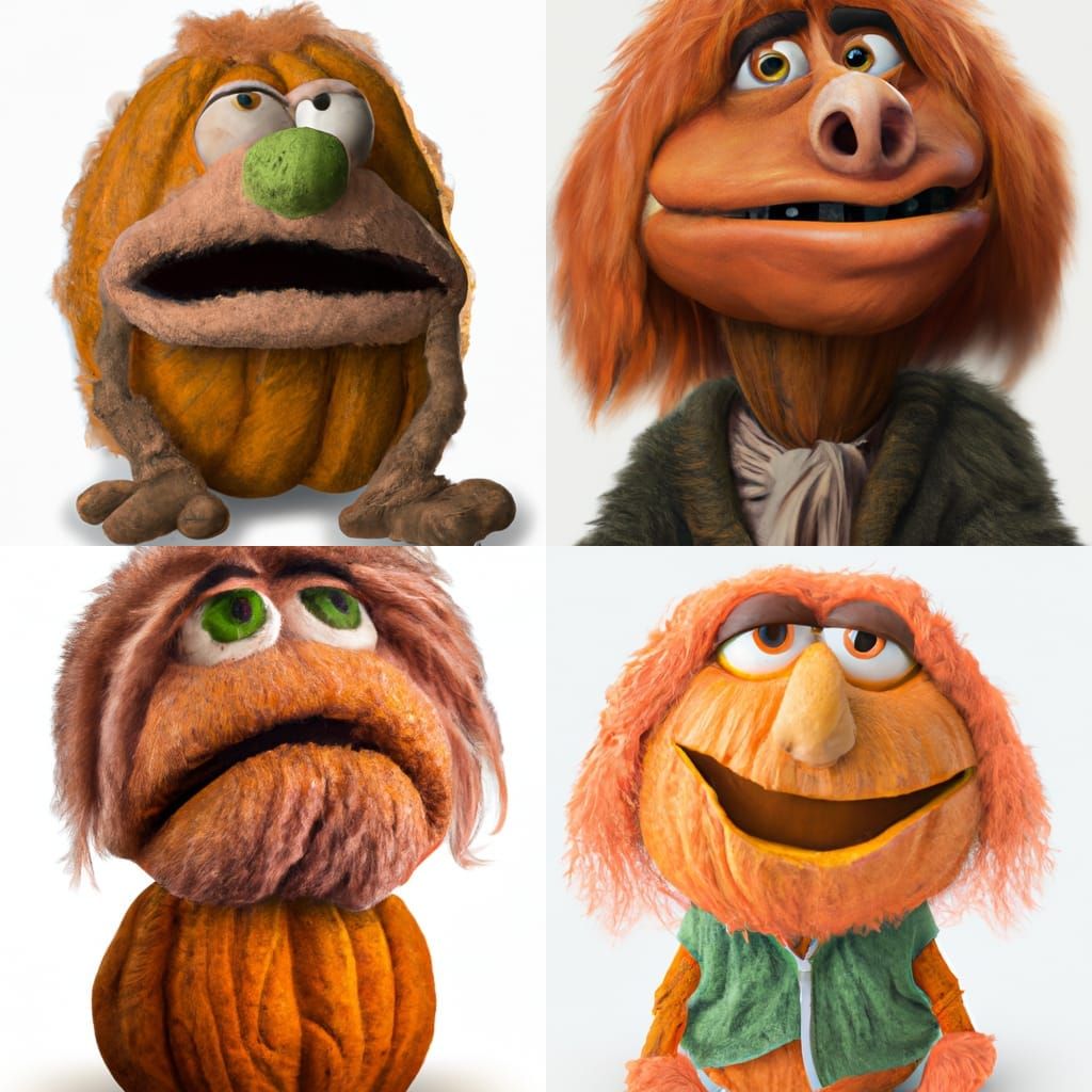 Photorealistic Pumpkin Muppet - AI Generated Artwork - NightCafe Creator