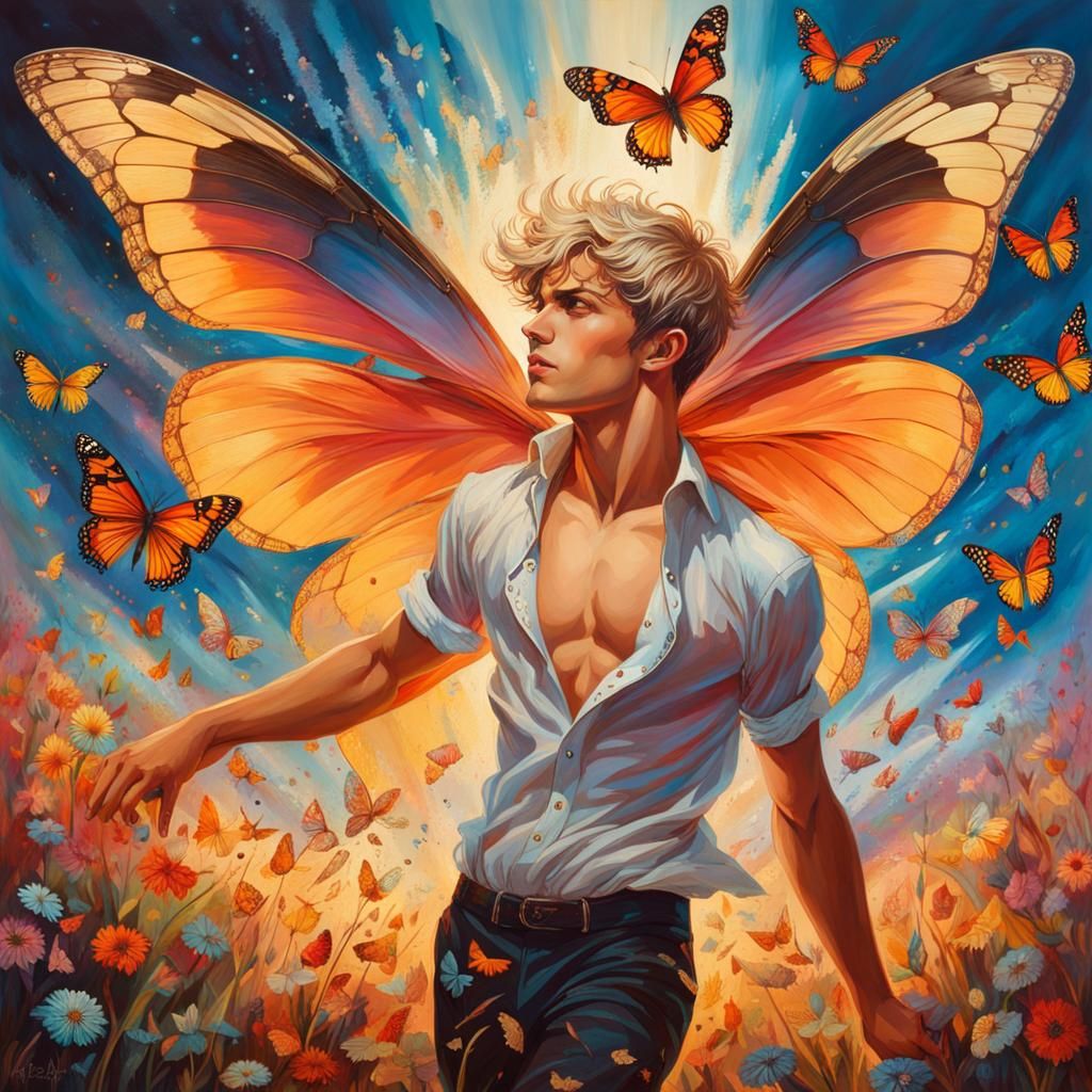 Dancing with Butterflies 231118C - AI Generated Artwork - NightCafe Creator