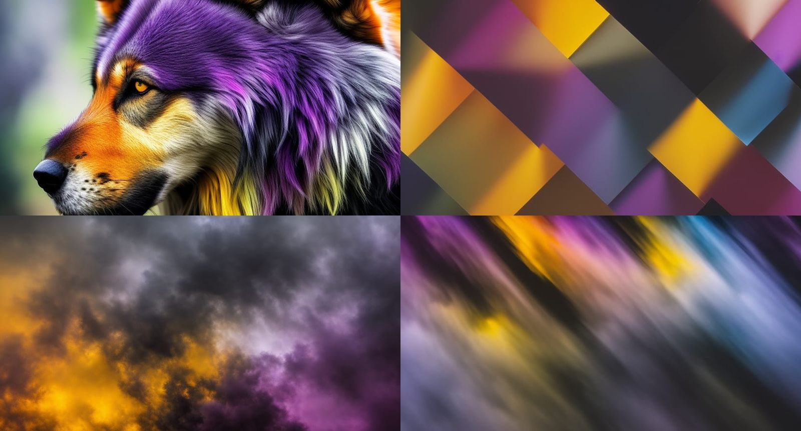 Wolf pack; grey wolves; one black wolf; dark art; shadows and ...