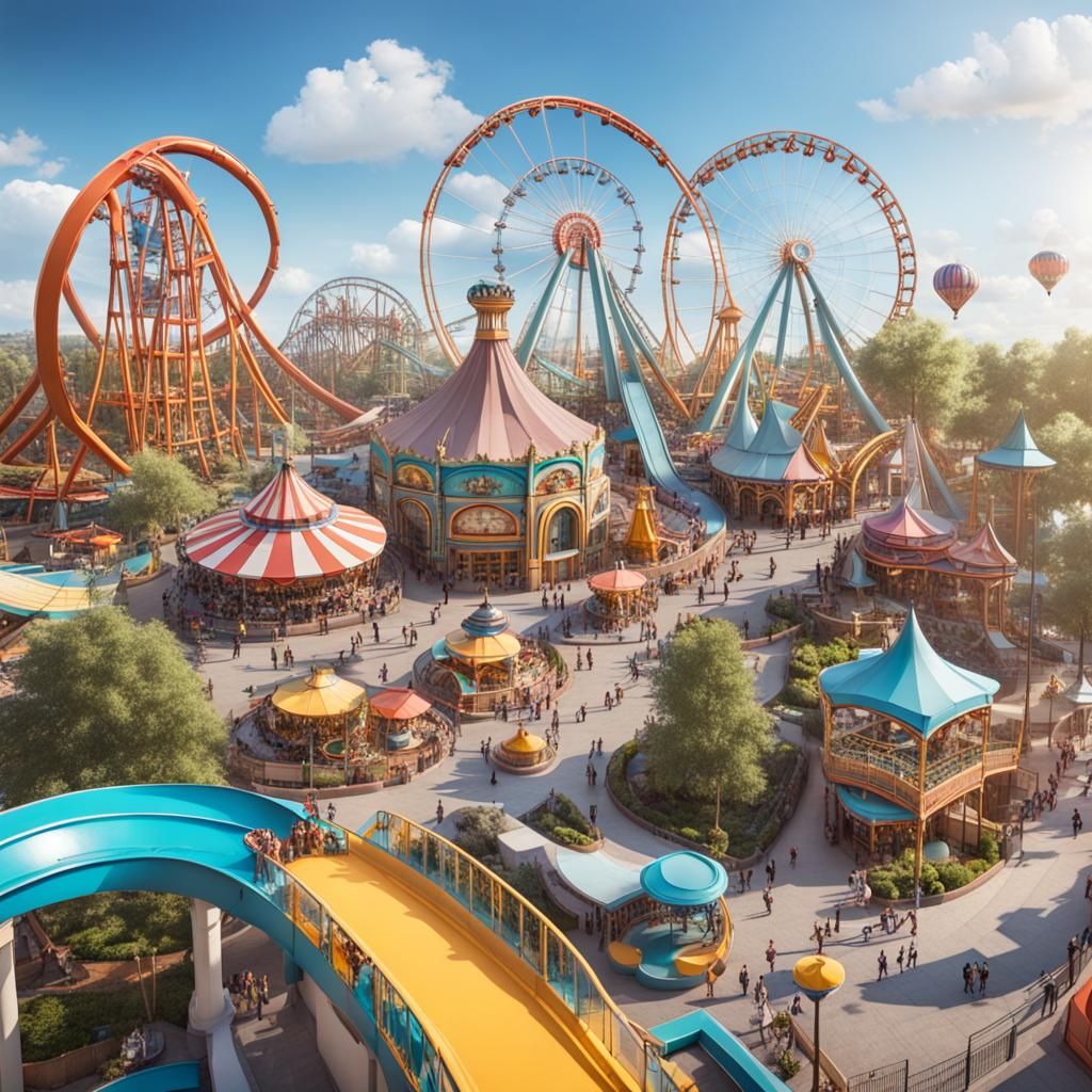 Beautiful theme park - AI Generated Artwork - NightCafe Creator