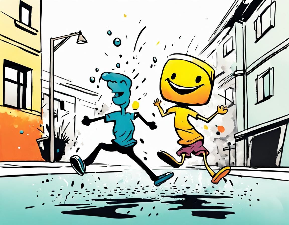 C'mon Jarani, the ink well spilled - let's run and splash!; comic strip ...