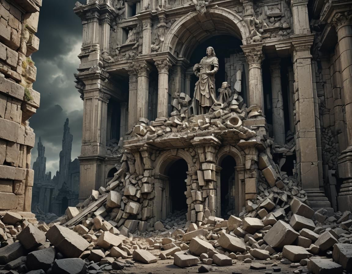 Crumbling Stone - AI Generated Artwork - NightCafe Creator