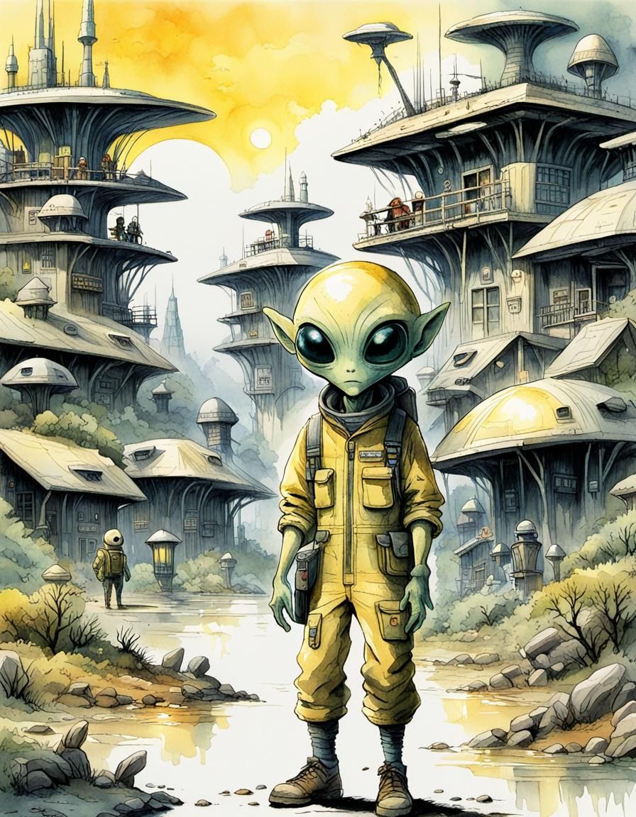 The Alien Children Are Curious About My Human Form - AI Generated ...