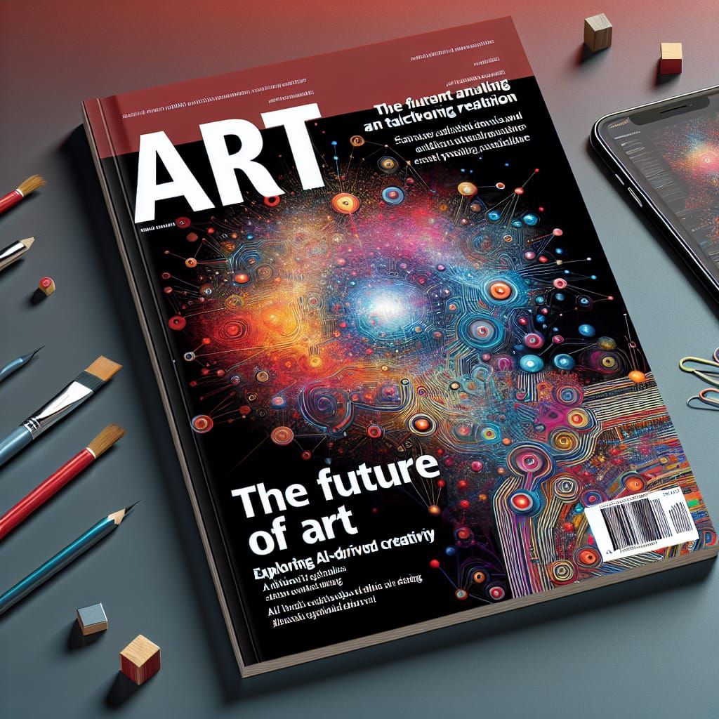 magazine cover featuring AI art, with the headline "The Future of Art ...