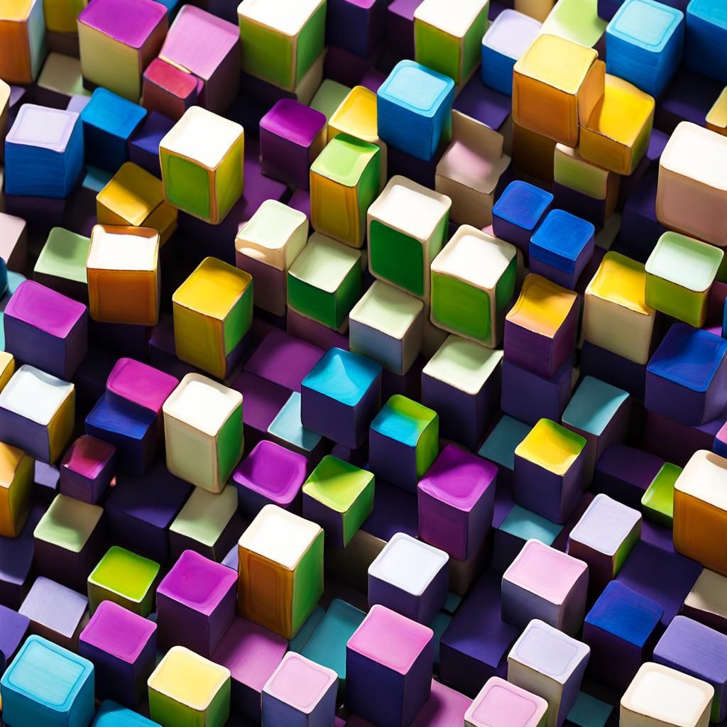 Rough square cubes of varying heights and sizes 8 - AI Generated ...