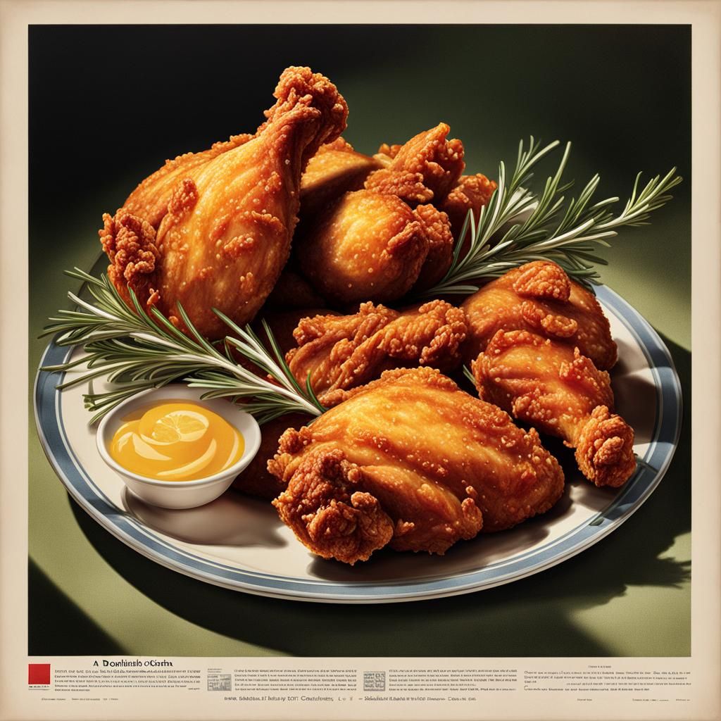 Vintage fried chicken ad - AI Generated Artwork - NightCafe Creator