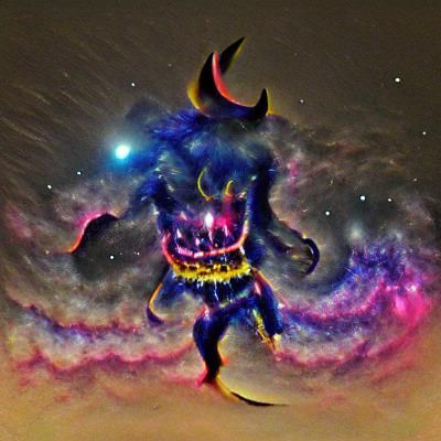 cosmic demon fills the night sky - AI Generated Artwork - NightCafe Creator