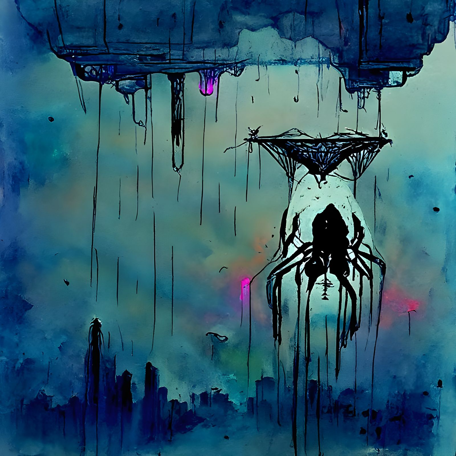 Dripping spider - AI Generated Artwork - NightCafe Creator