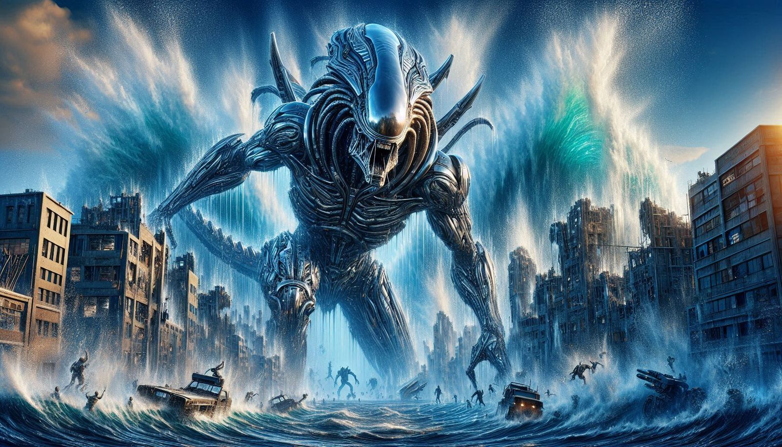 Alien vs Predator – New York 05 - AI Generated Artwork - NightCafe Creator