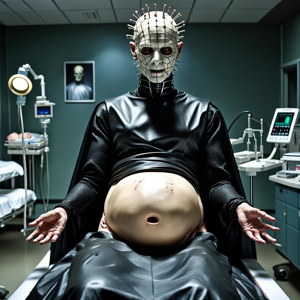 Female Pinhead from the Hellraiser movies, very Pregnant - AI Generated ...